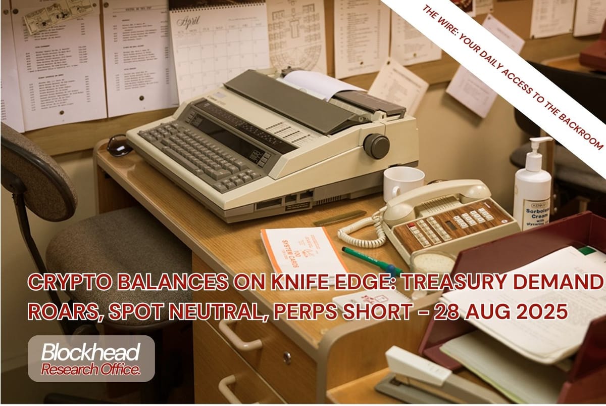 Crypto Balances on Knife Edge: Treasury Demand Roars, Spot Neutral ...